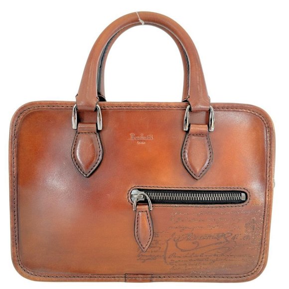 BVLGARI | Bags | Berluti Anjoule Mini Handbag Calligraphy Brown ...